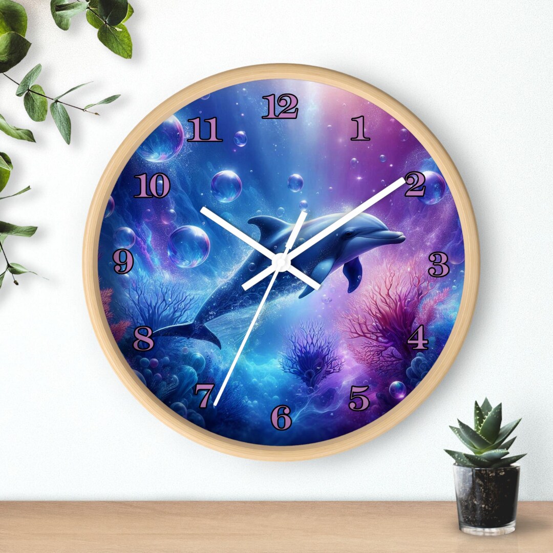 Magical Dolphin Wall Clock, Nautical Home Decor, Ocean Lover Gift ...