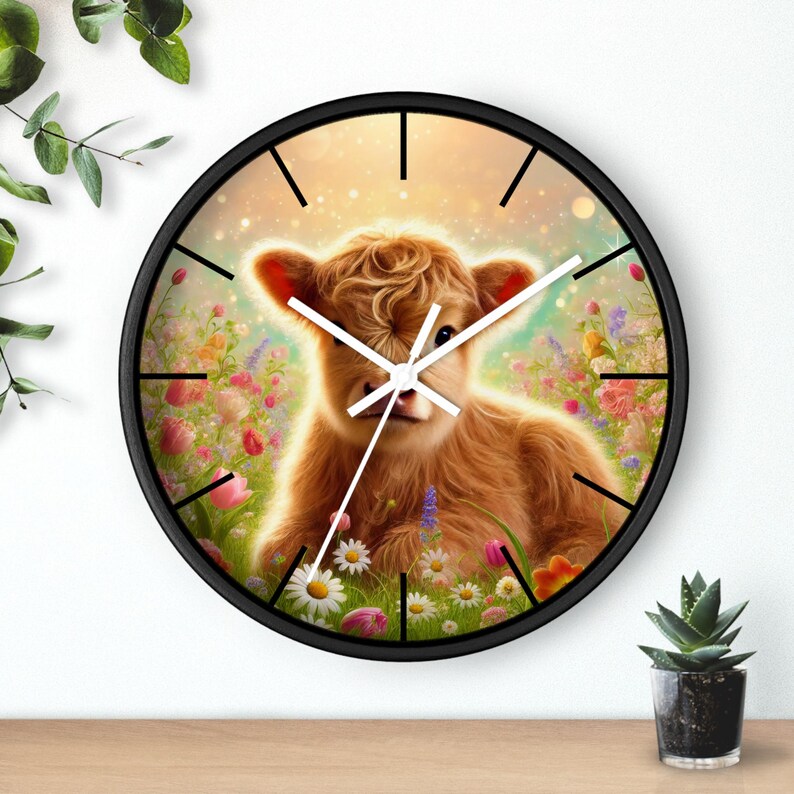 Highland Cow Wall Clock, Home Decor, Vintage Animal Art, Gift for Cow ...