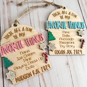Custom Kid's Christmas Ornament, My Favorite Things, Gift for Child ...