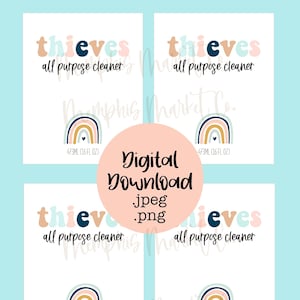 Thieves Cleaner Label -DIGITAL FILE, Thieves Spray Bottle, Cleaning ...