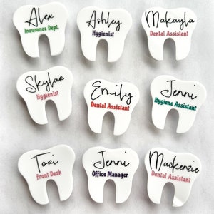 Personalized Dental Name Tag, Tooth Pin, Dental Graduation Gift ...