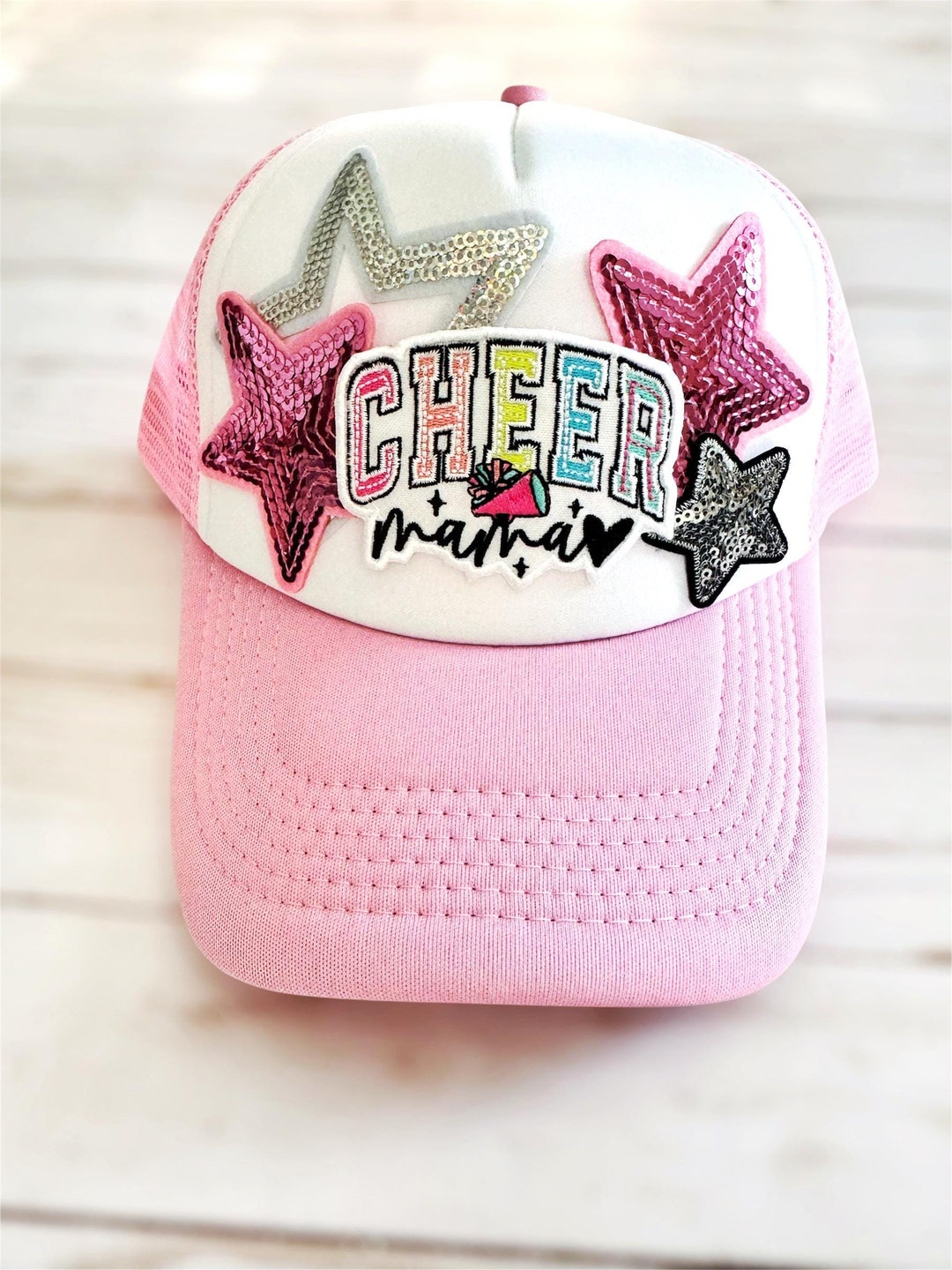 Cheer Mom Hat for Women, Trucker Hat With Patches, Cheerleader Gift ...