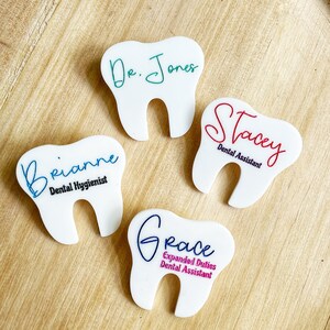 Personalized Dental Name Tag, Tooth Pin, Dental Graduation Gift ...