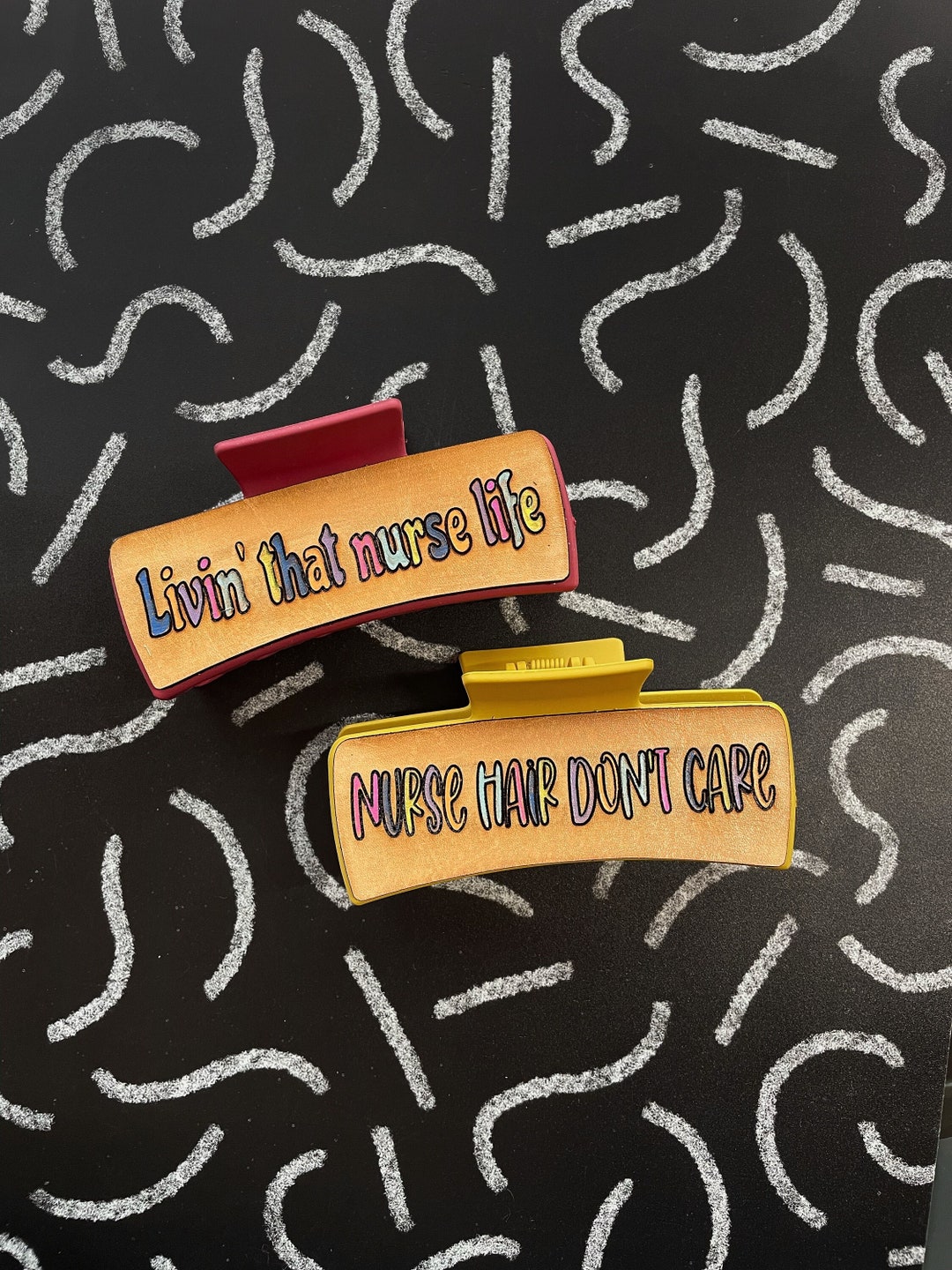 Nurse Hair Clip, Leather Claw Clip, Nurse Gift for Her, RN Graduation ...