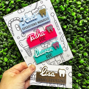 Cute Dental Name Tag, Personalized Dental Assistant Gift for Her ...