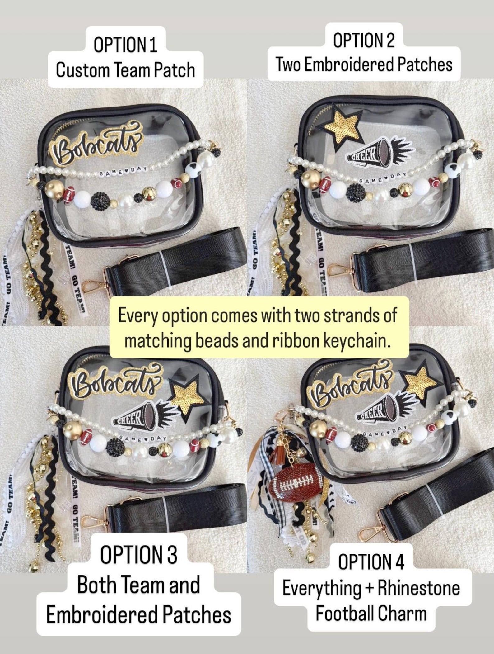 Custom Stadium Bag, Clear Game Day Purse, Team Bag, Baseball Crossbody ...