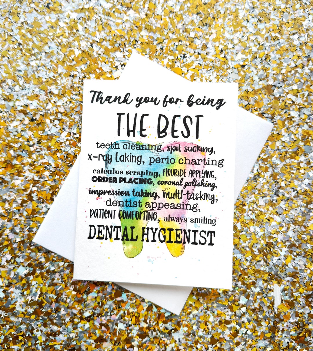 Printable Dental Card, Dental Hygienist Appreciation Gift for Her ...