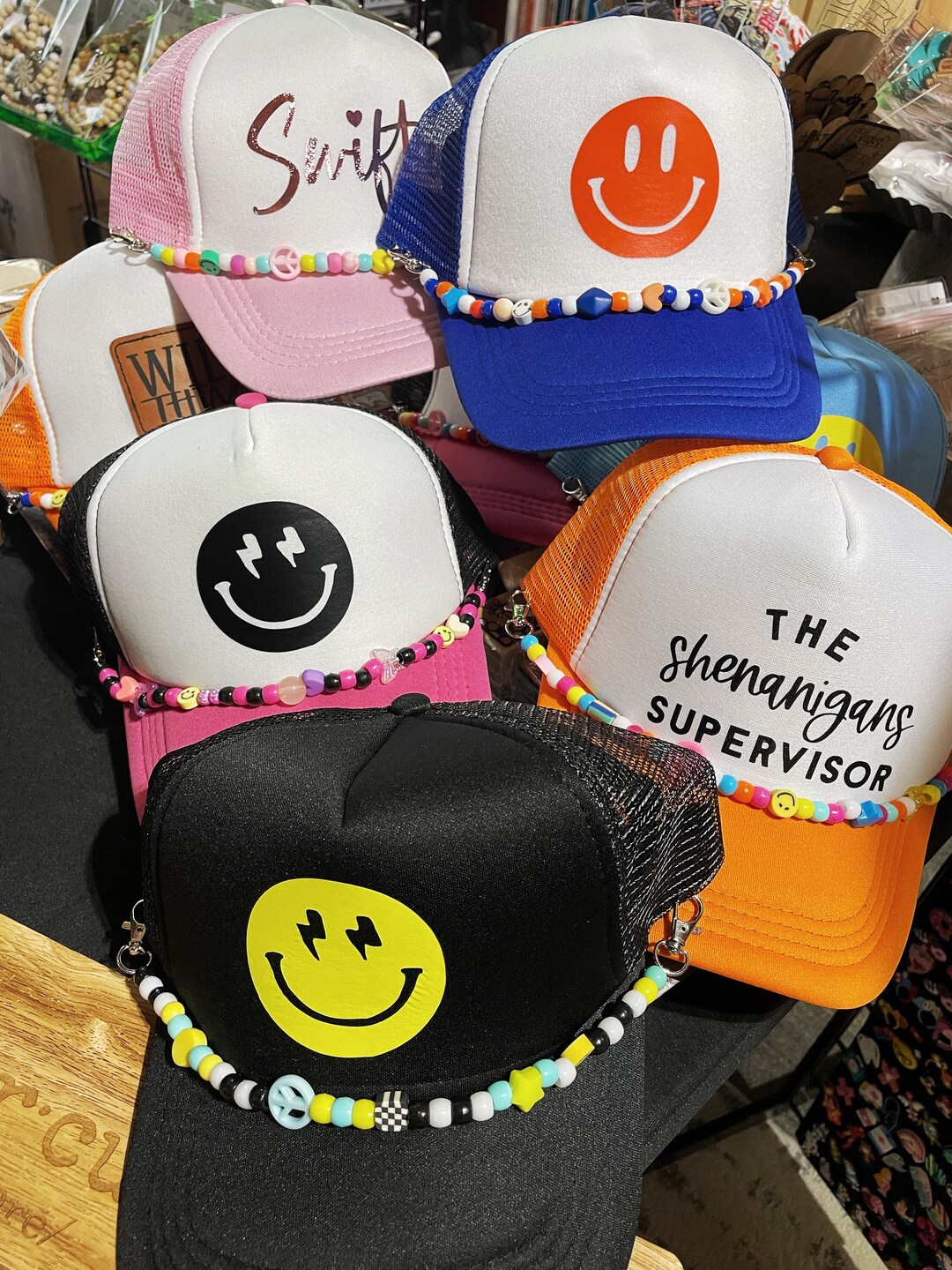 Beaded Trucker Hat Charm, Hat Accessory, Personalized Hat Charm ...