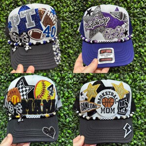 Custom Team Hat With Patches, Football Hat for Her, Sports Mom, Gift ...