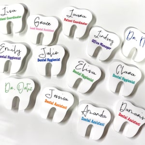 Personalized Dental Tooth Name Tag, Dental Graduation Gift, Hygienist ...