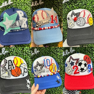 Sports Mom Trucker Hat, Custom Hat With Patches, Baseball Mama Gift for ...