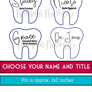 Personalized Dental Tooth Name Tag, Dental Graduation Gift, Hygienist ...