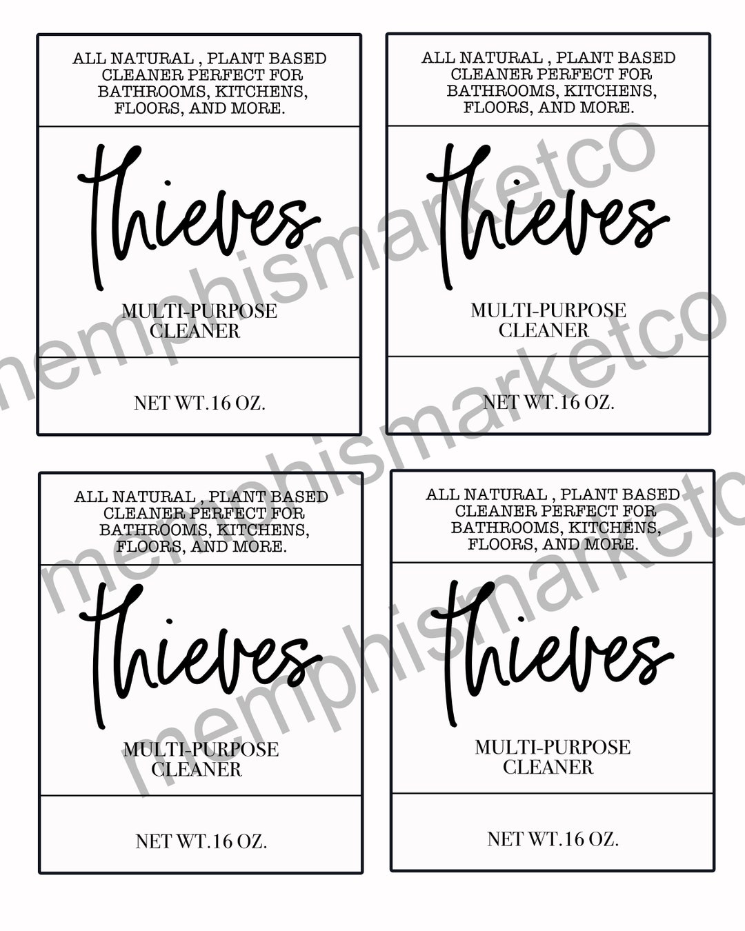 Thieves Cleaning Label Png/jpg, Printable Label, Thieves Label ...