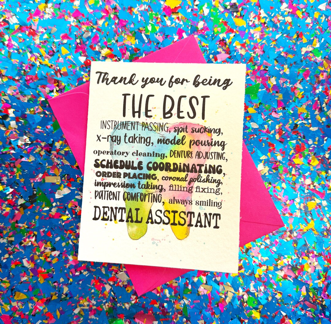 Printable Dental Card, Dental Assistant Appreciation Gift for Her ...