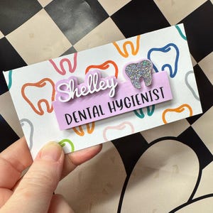 Cute Dental Name Tag, Personalized Dental Assistant Gift for Her ...