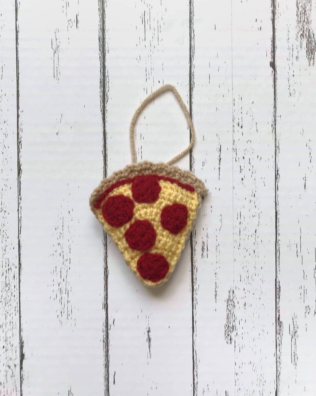 Pepperoni Pizza Slice Crochet Christmas Tree Ornament, Food Ornament - Etsy