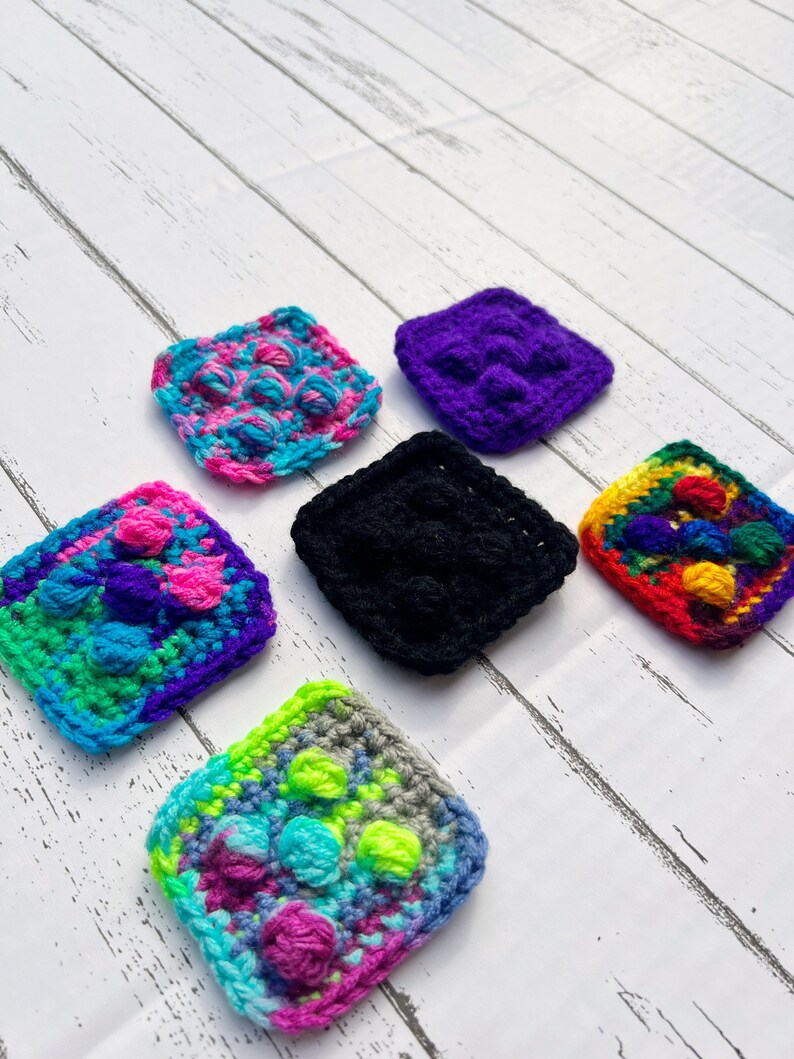 Small Poppable Crochet Fidget Toy Multiple Pop Fidget Square - Etsy