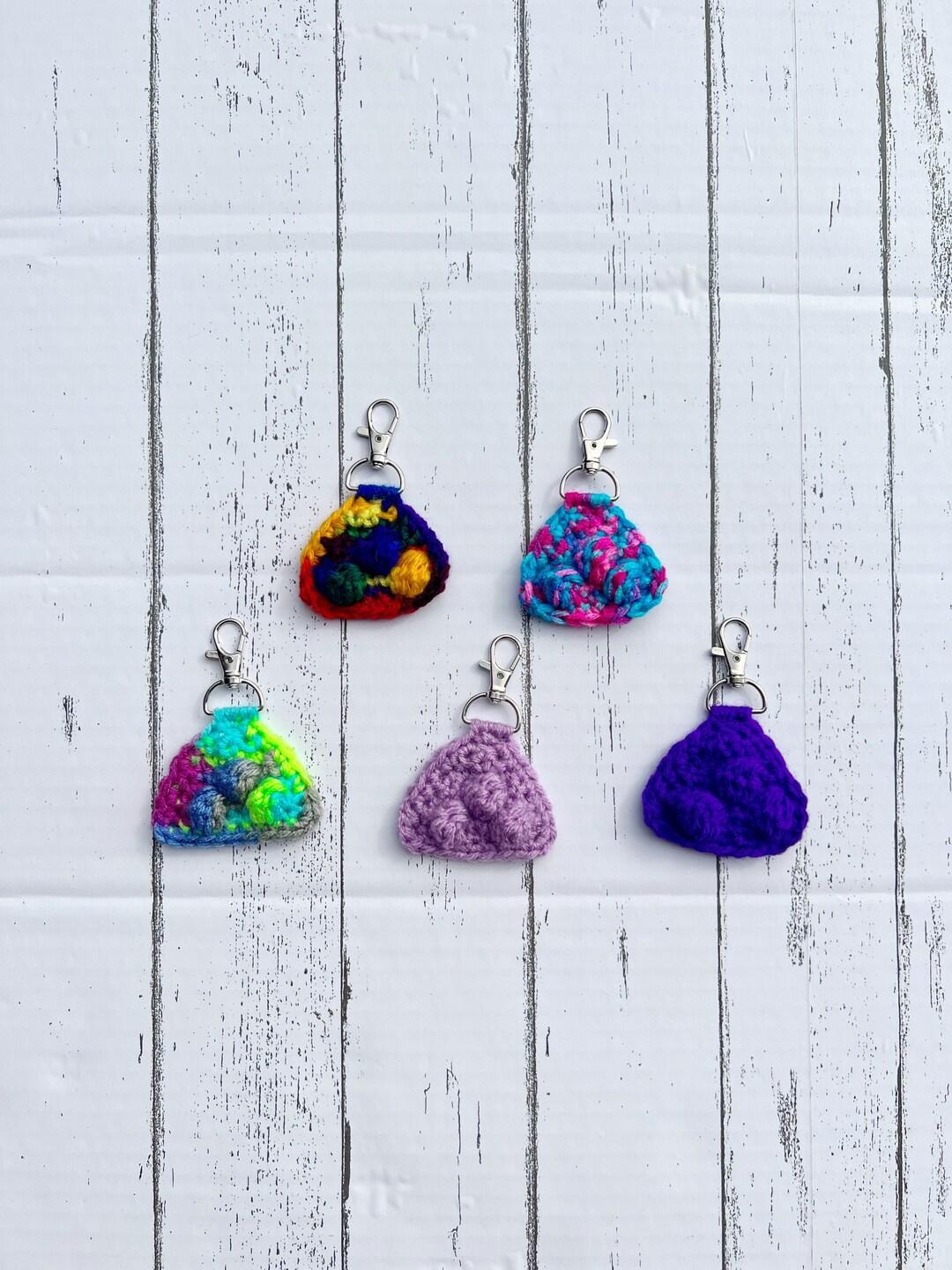 Poppable Crochet Fidget Key Chains, Triple Pop Fidget Toy, Crochet Key ...