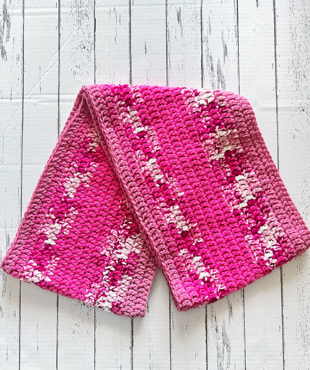 Pink Variegated Crochet Snood, Cozy Pink Infinity Scarf - Etsy