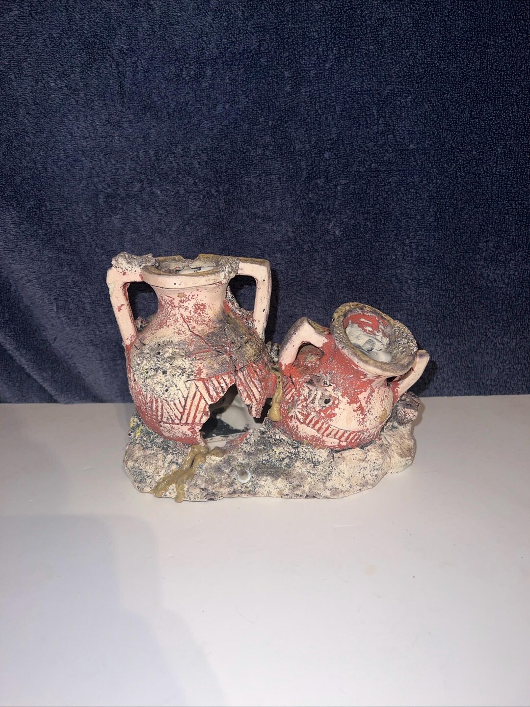 Clay Pottery Reef Cave With Plants Aquarium Ornament Decor Ruins Native ...