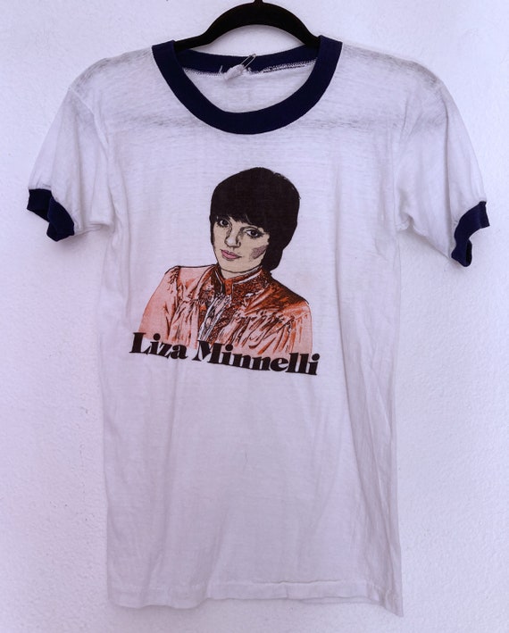 RARE Vintage LIZA MINNELLI ringer tee tshirt - Gem RARE Vintage LIZA MINNELLI ringer tee tshirt - Gem