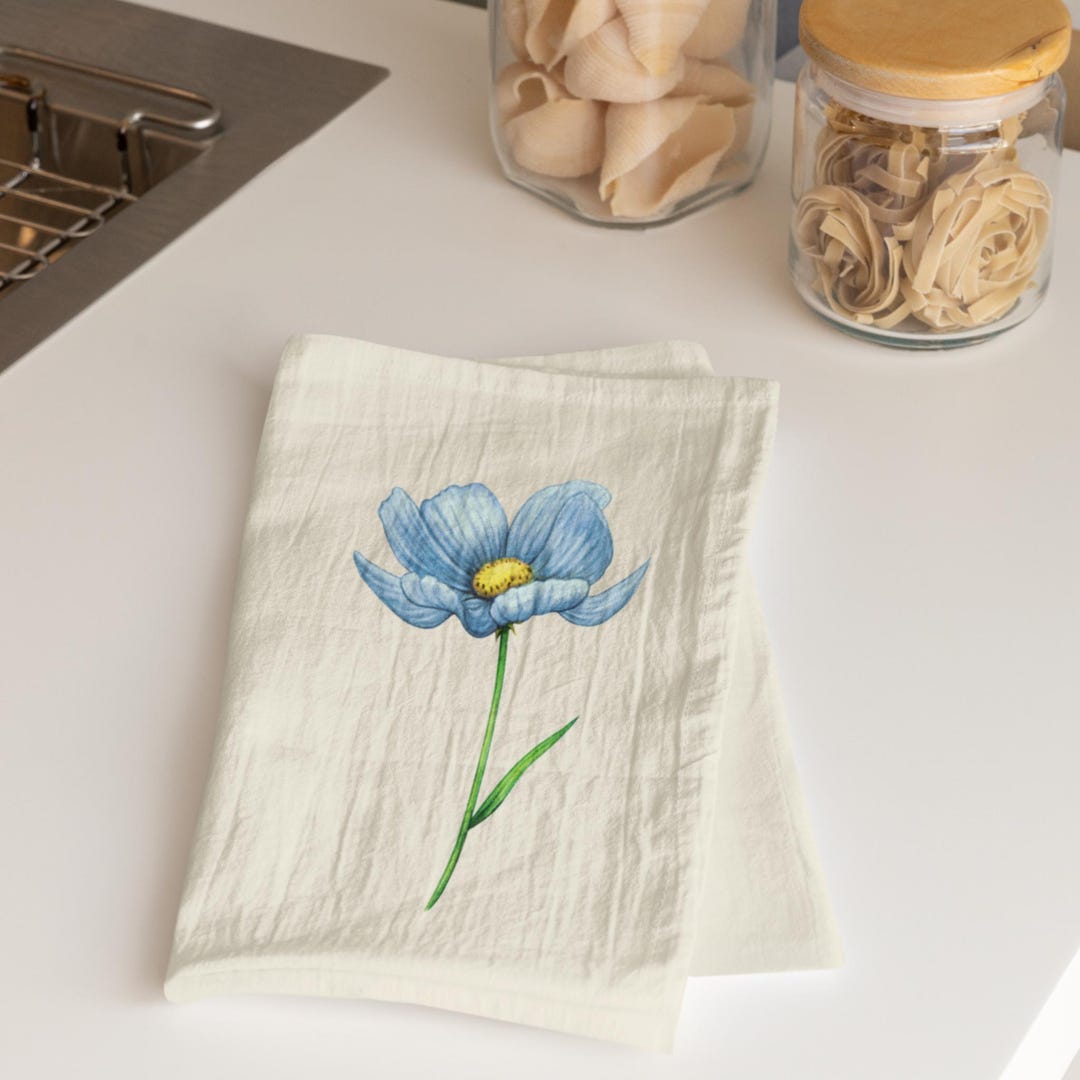 Floral Cotton Kitchen Towels. Flower Tea Towels. Spring Tea Towel ...