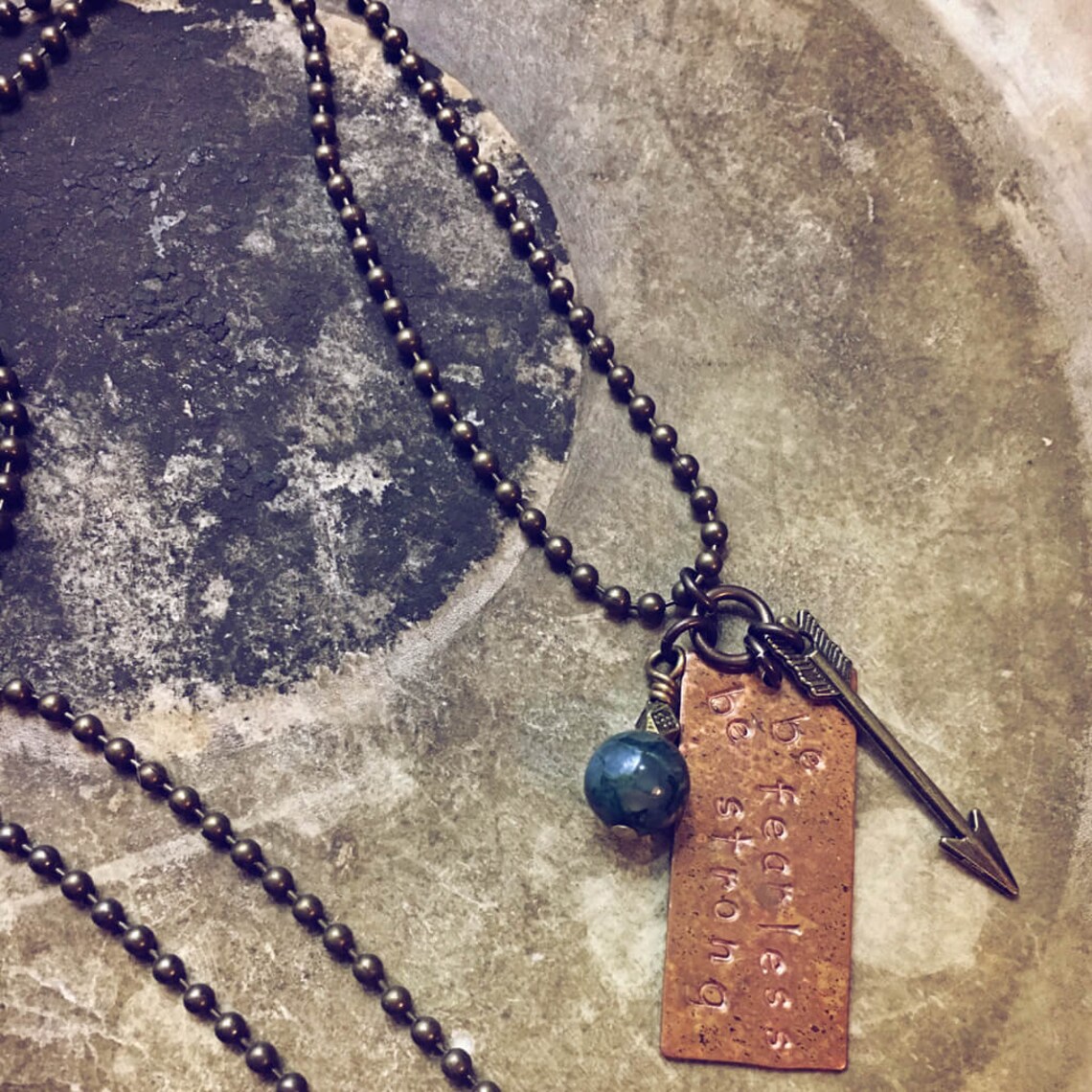 Be Fearless Be Strong Pendant Necklace // as Seen on TV // - Etsy Canada