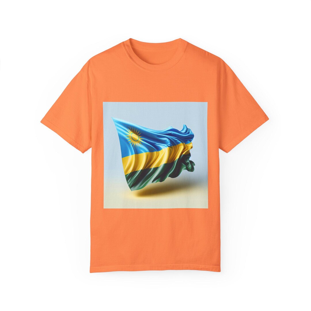 Rwanda Flag Unisex T-shirt, Garment-dyed Tee, Culture Apparel, Travel ...