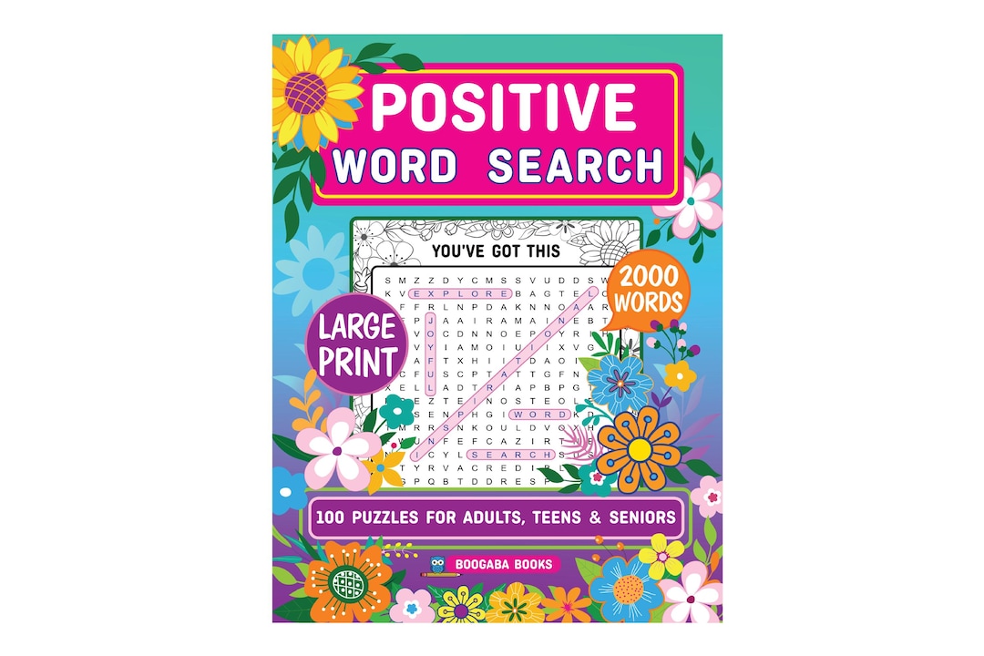 Positive Word Search Puzzles for Adults, Teens & Seniors: Large Print ...