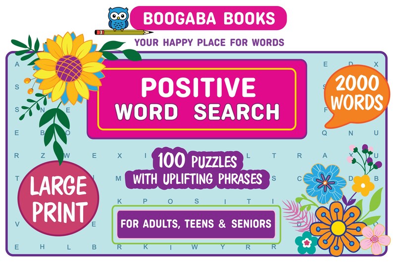 Positive Word Search Puzzles for Adults, Teens & Seniors: Large Print ...