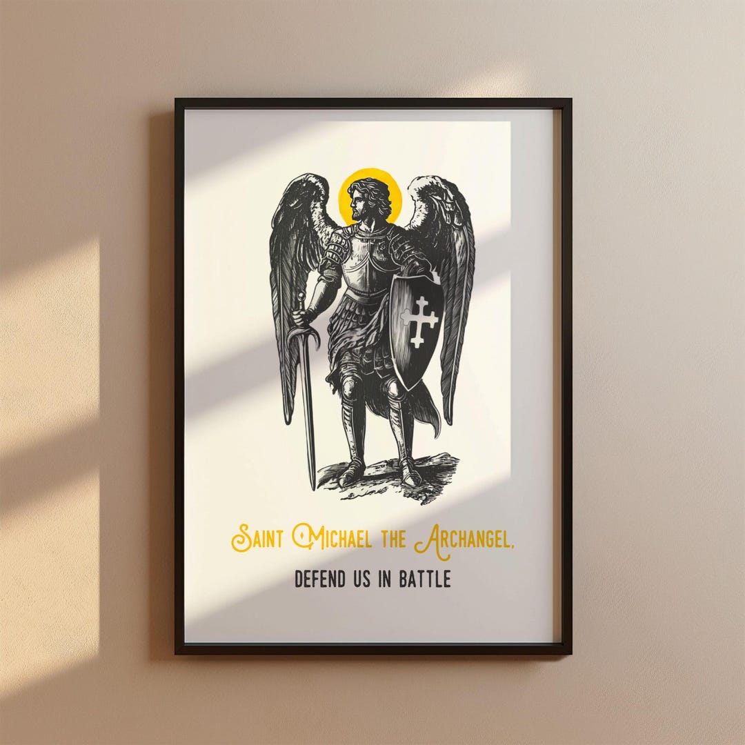 St Michael the Archangel Catholic Wall Art, Traditional Catholic Print ...