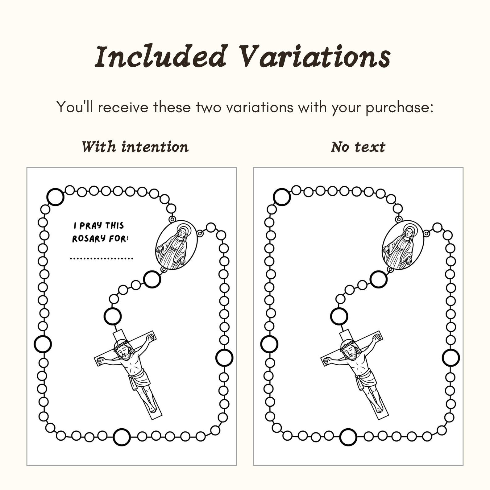 Kids Rosary Coloring Page, Catholic Prayer Printable, Activity ...