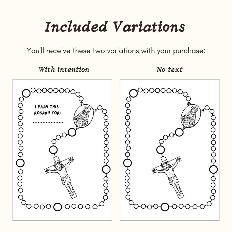 Kids Rosary Coloring Page, Catholic Prayer Printable, Activity ...