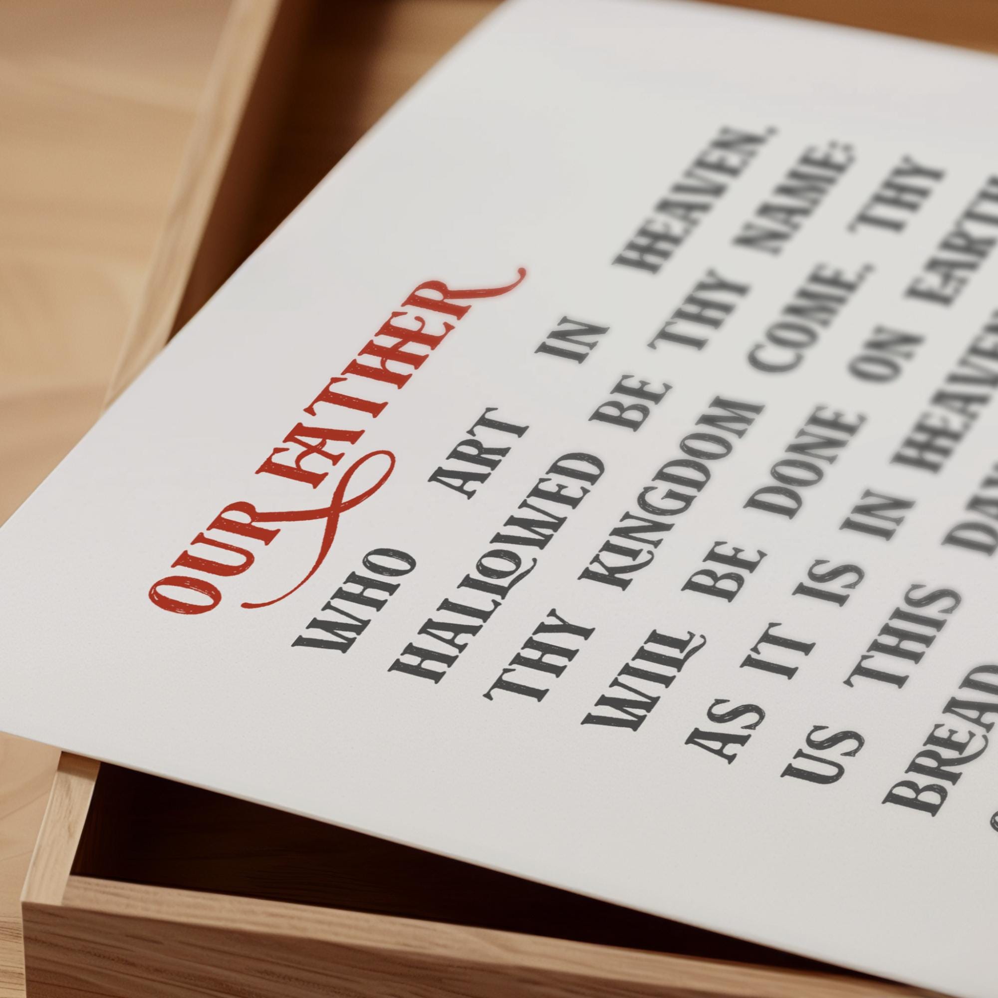 Our Father Print, Lord’s Prayer Wall Art, Traditional Christian Prayer ...