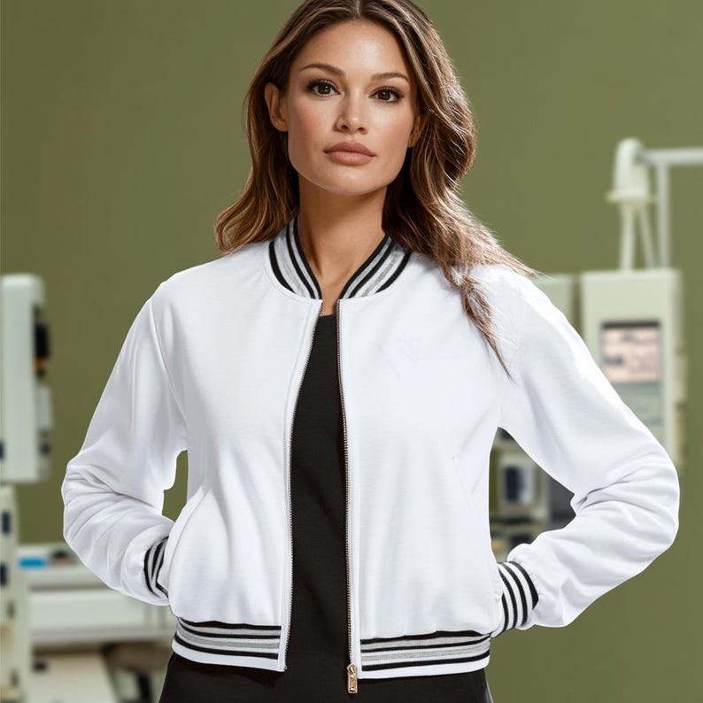 Female Varsity Jacket Mockups, Printify Varsity Jacket, Jacket Template ...