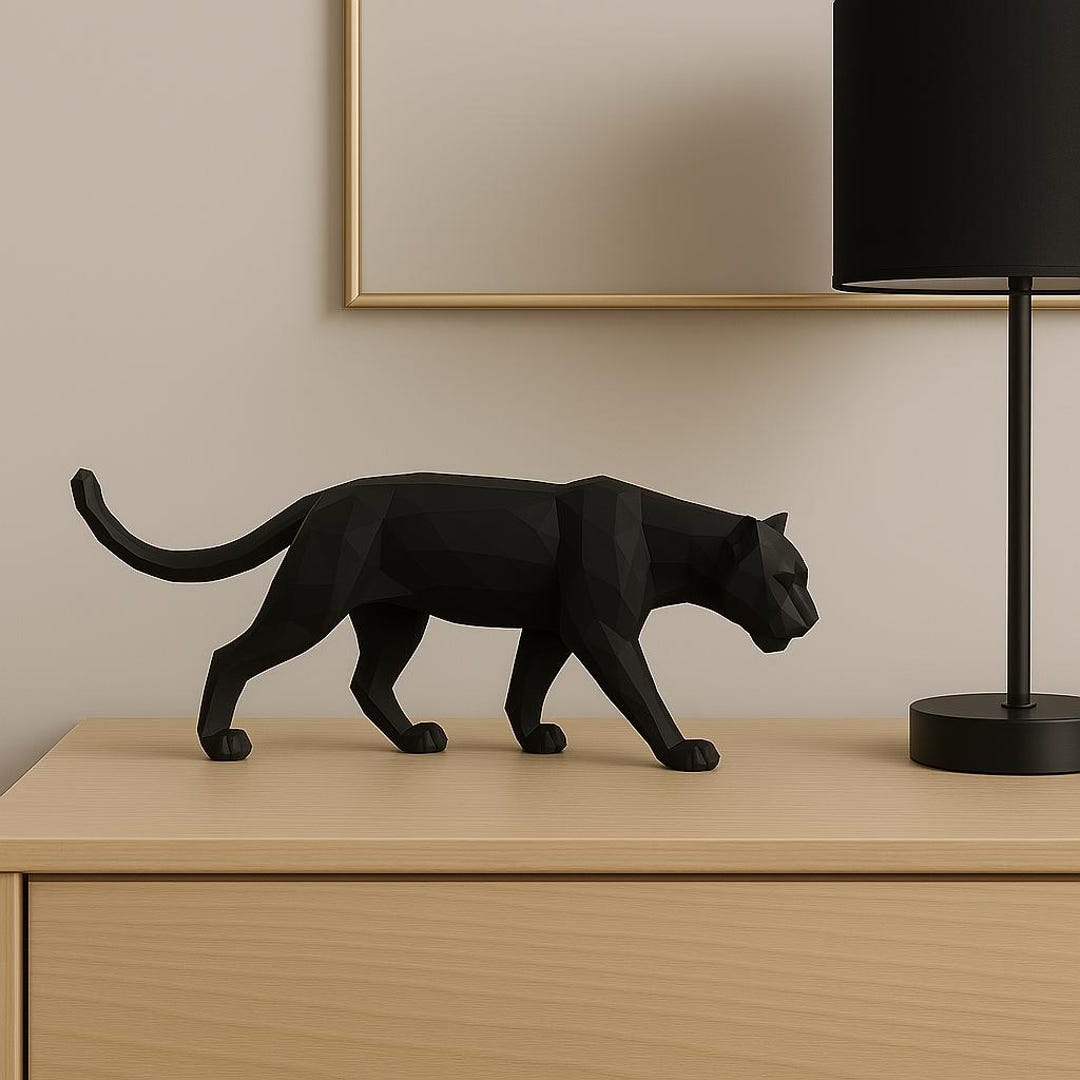Low Poly Panther Figurine | 3D Printing - Etsy