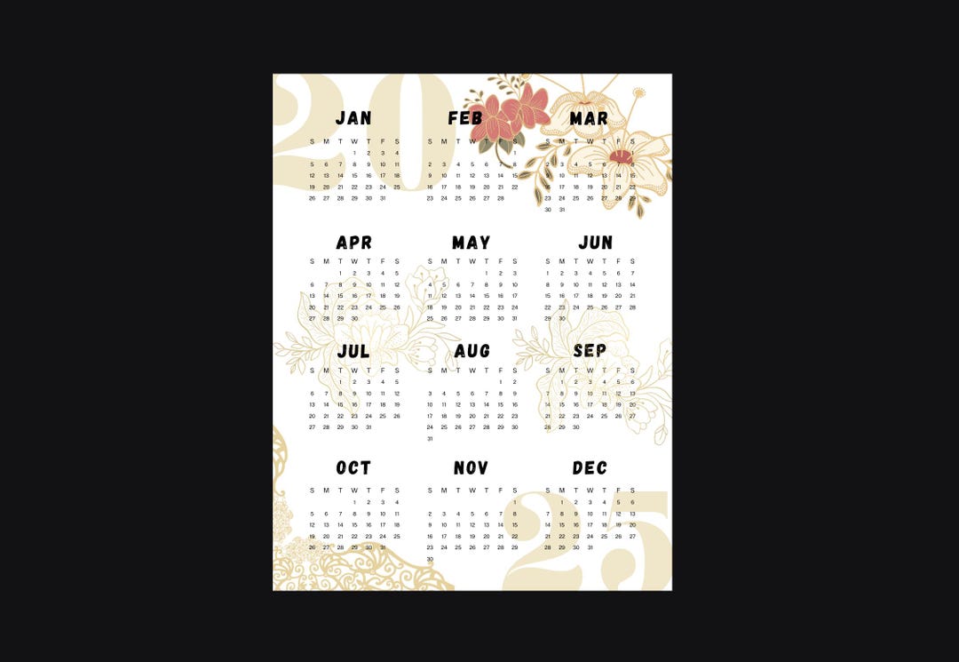 Editable Batik 2025 Calendar/wall Calendar With Flowery Designs - Etsy UK