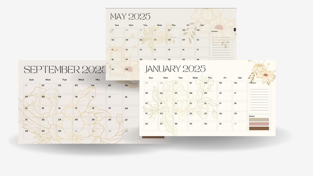 Editable Batik Unique 2025 Calendar With Flower Designs - Etsy