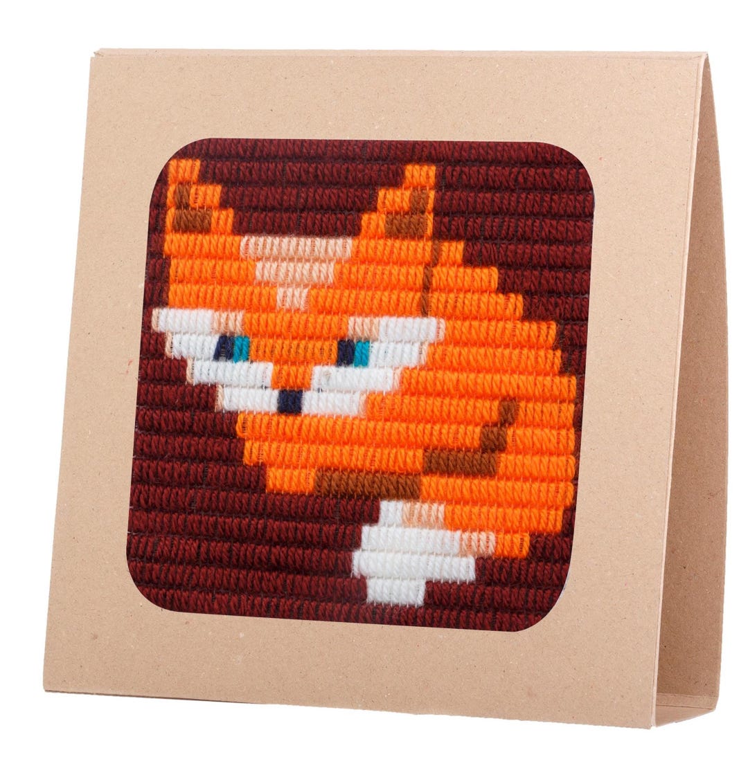 DIY Fox Needlepoint Kit – Fun Craft for Kids or Beginners - Etsy