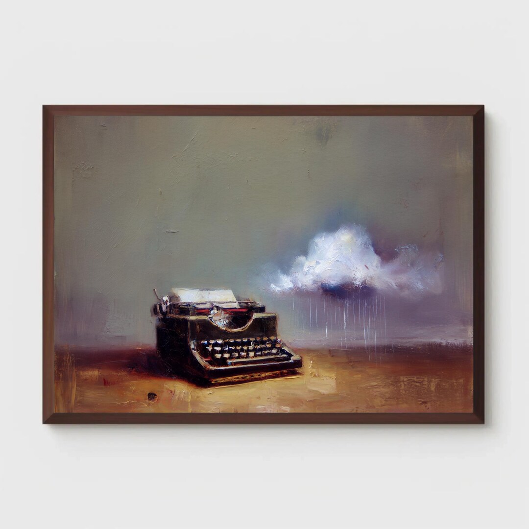 Stormy Poetry Art Print | Dreamy Fantasy Wall Art | Typewriter | Storm ...
