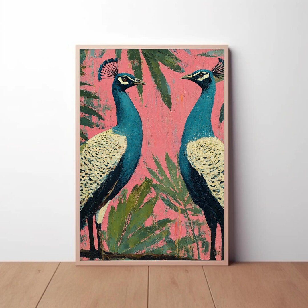 Peacock Friends Art Print: Whimsical Victorian Cottagecore Animal Decor ...