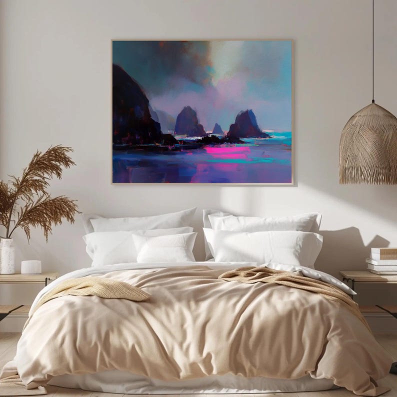 Oregon Landscape Art Print: Vibrant Painting | Landscape | United ...