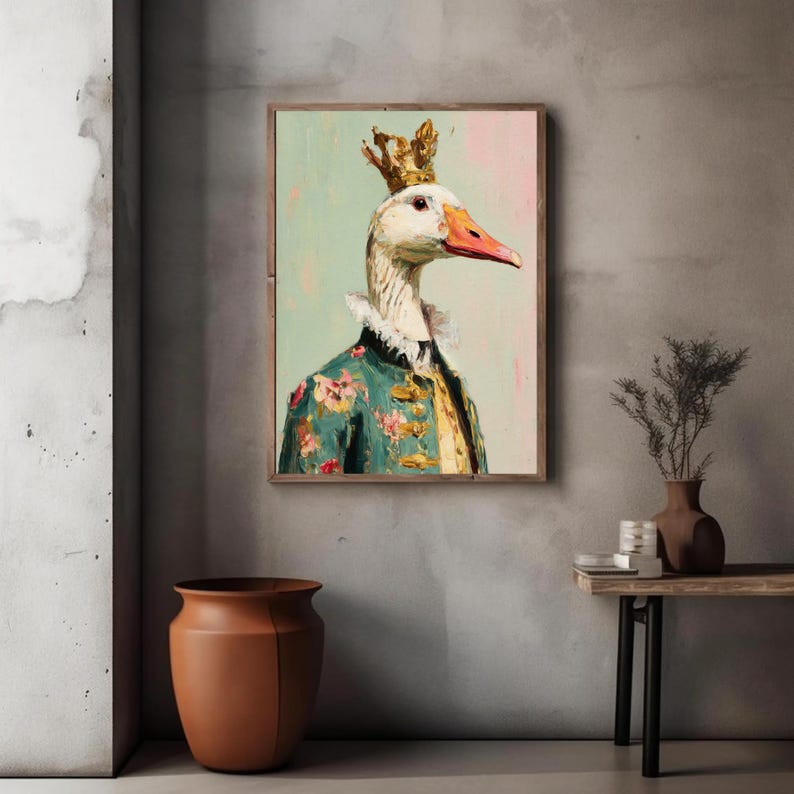 Regal King Royalty Duck Goose Art Print: Regal, Europe, Floral Animal ...