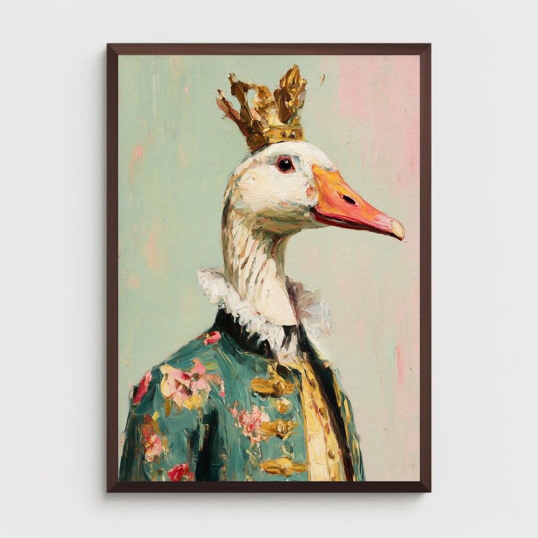 Regal King Royalty Duck Goose Art Print: Regal, Europe, Floral Animal ...