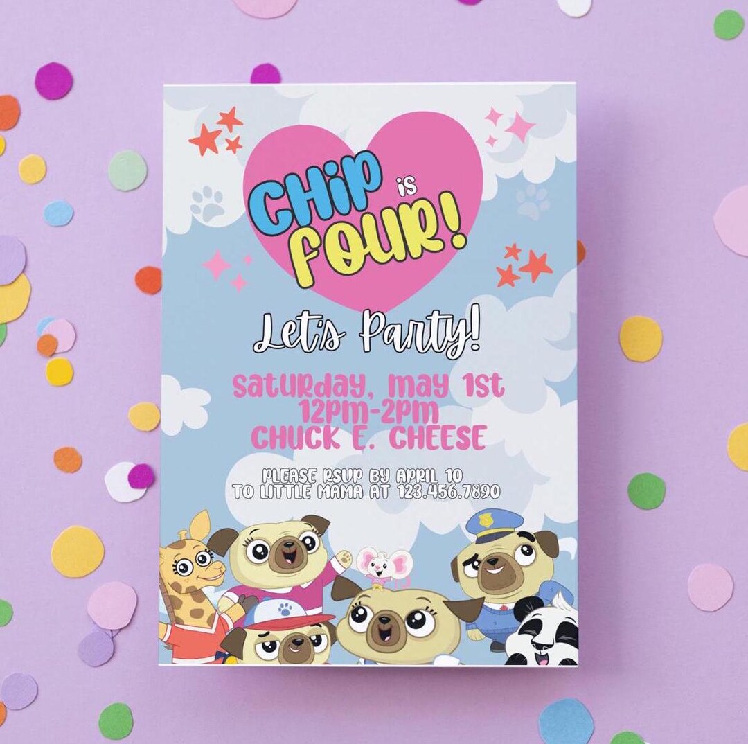 Chip and Potato Birthday Invitation | Editable Template | Printable ...