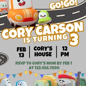 Go Go Cory Carson Birthday Invitation | Editable Template | Printable ...