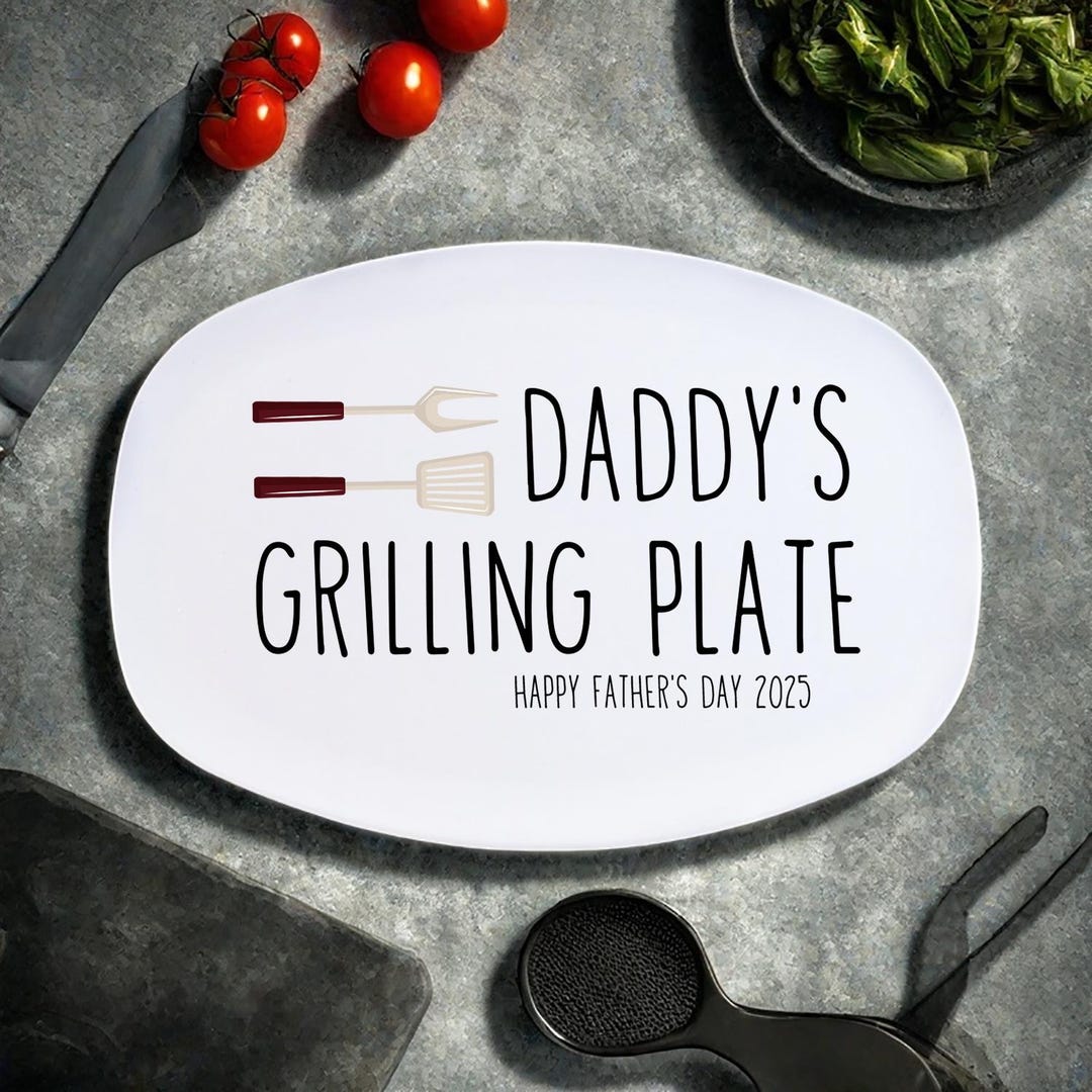 Personalized Dad Grilling Plate, Custom BBQ Platter, Fathers Day Gift ...
