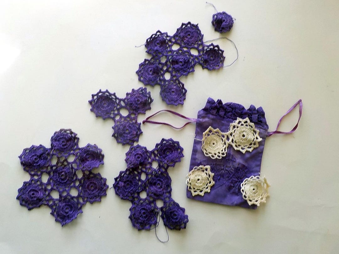 Crochet Medallions, Mini Battenburg Bag, Craft Supplies - Etsy