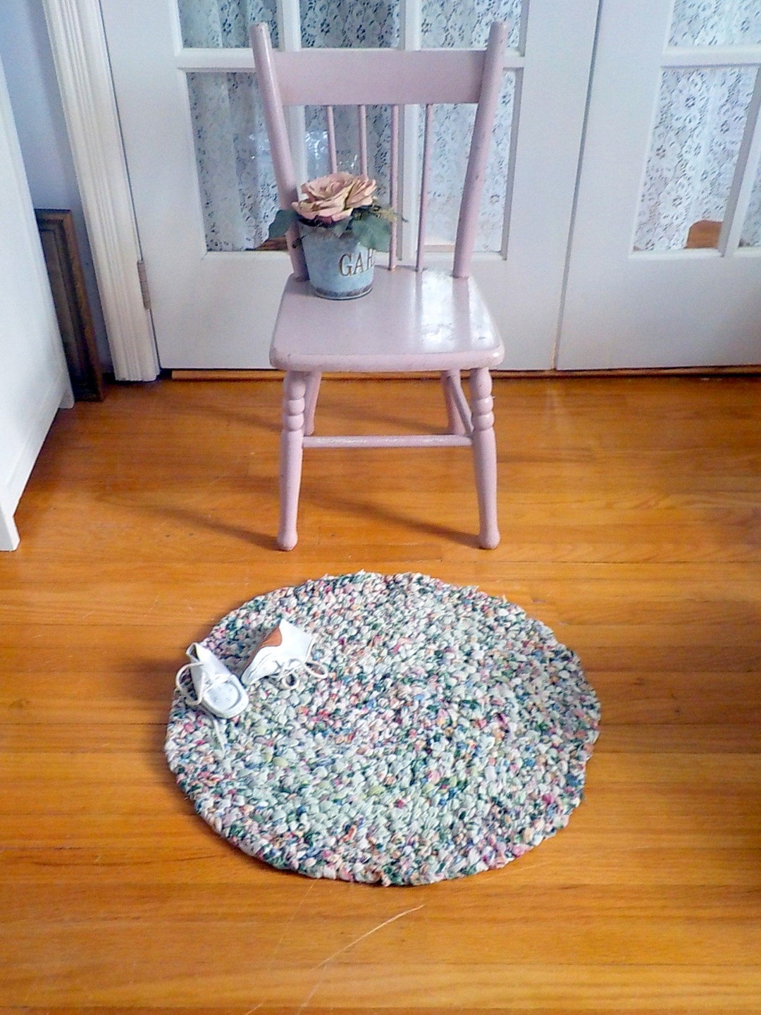 Handmade Multi Colored Small Area Braided Rag Rug, 21 by 19 1/2 ...