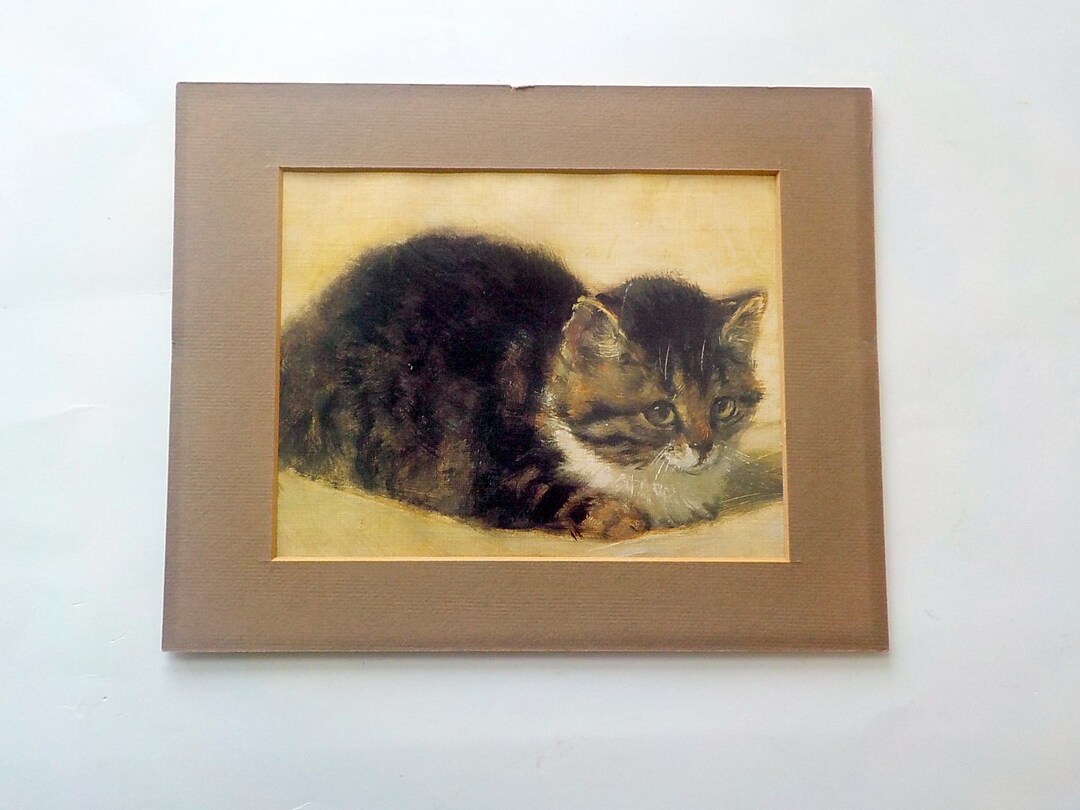 Vintage Print, the Parsons Kitten by Henriette Ronner, 9 1/2" by 6 3/4 ...